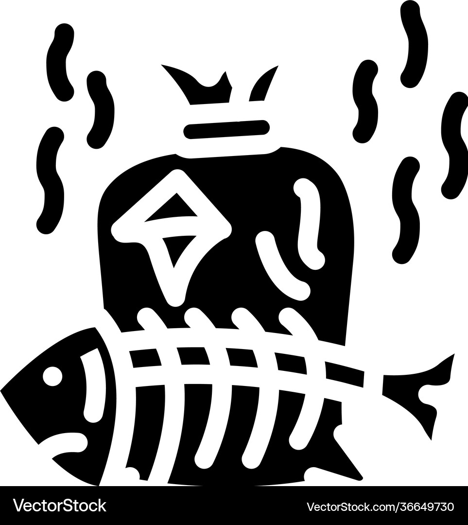 Garbage smell glyph icon sign Royalty Free Vector Image