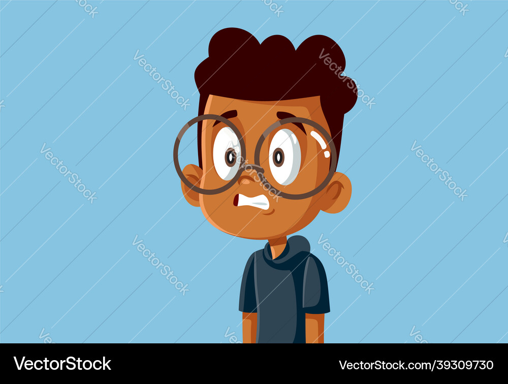 Horrified little boy cartoon Royalty Free Vector Image