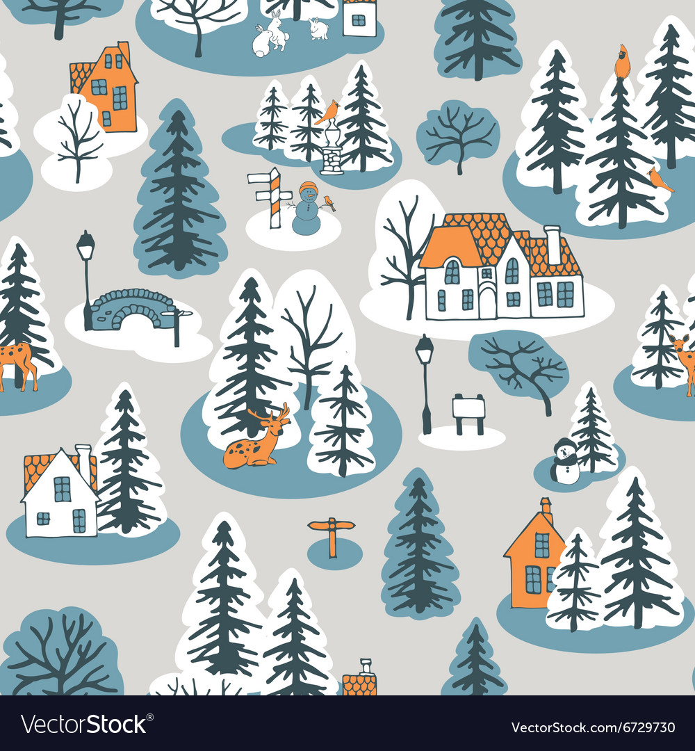 Seamless winter pattern Royalty Free Vector Image