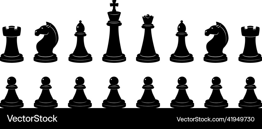 Silhouette of chess monochrome isolate Royalty Free Vector