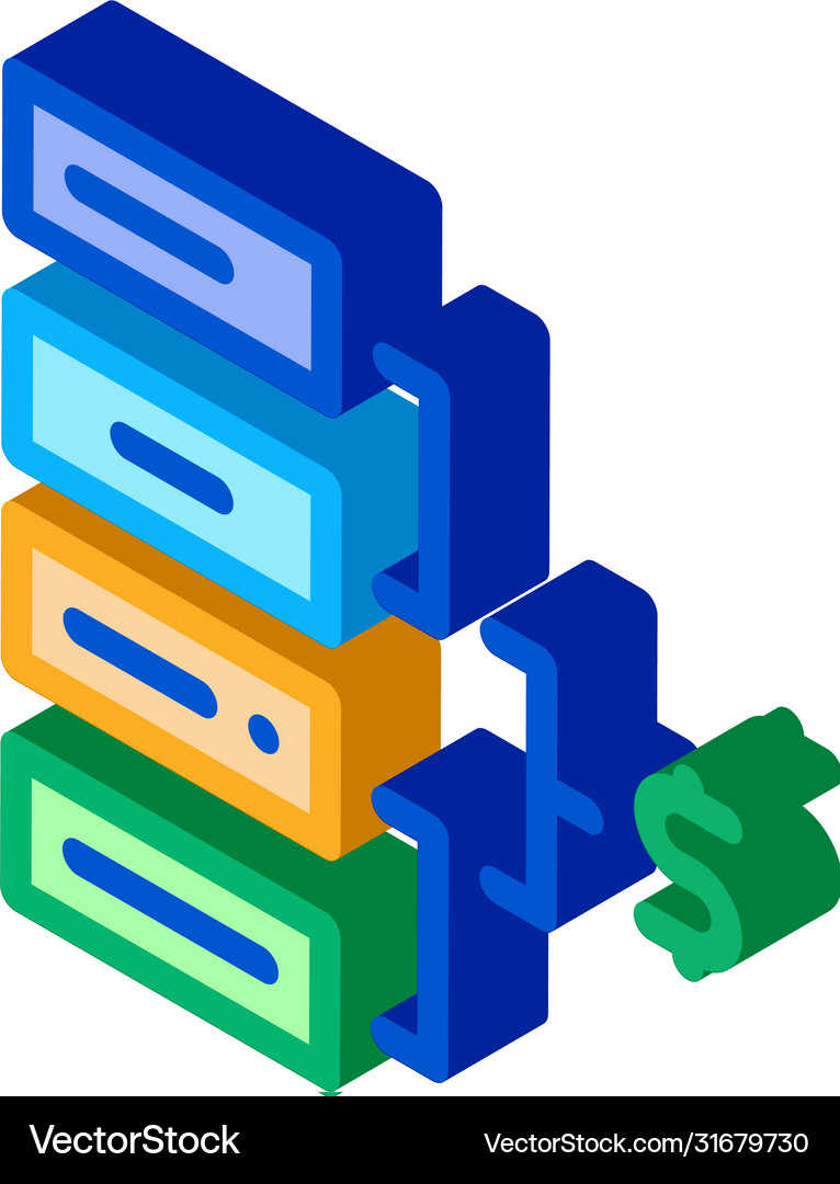 Total money isometric icon Royalty Free Vector Image