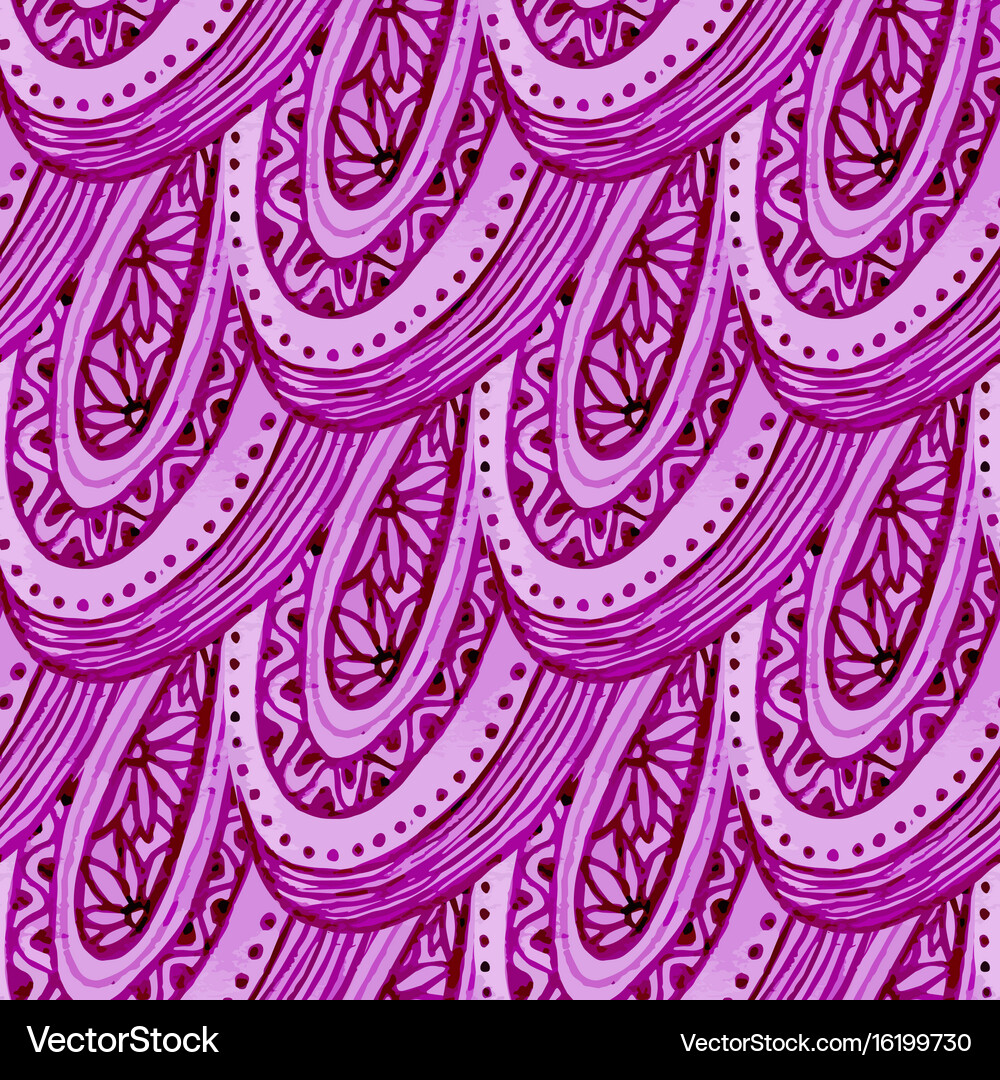 Watercolor seamless pattern with pink ethnic Vector Image