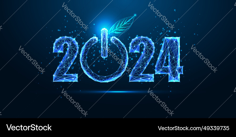 Abstract 2024 new year digital web banner template