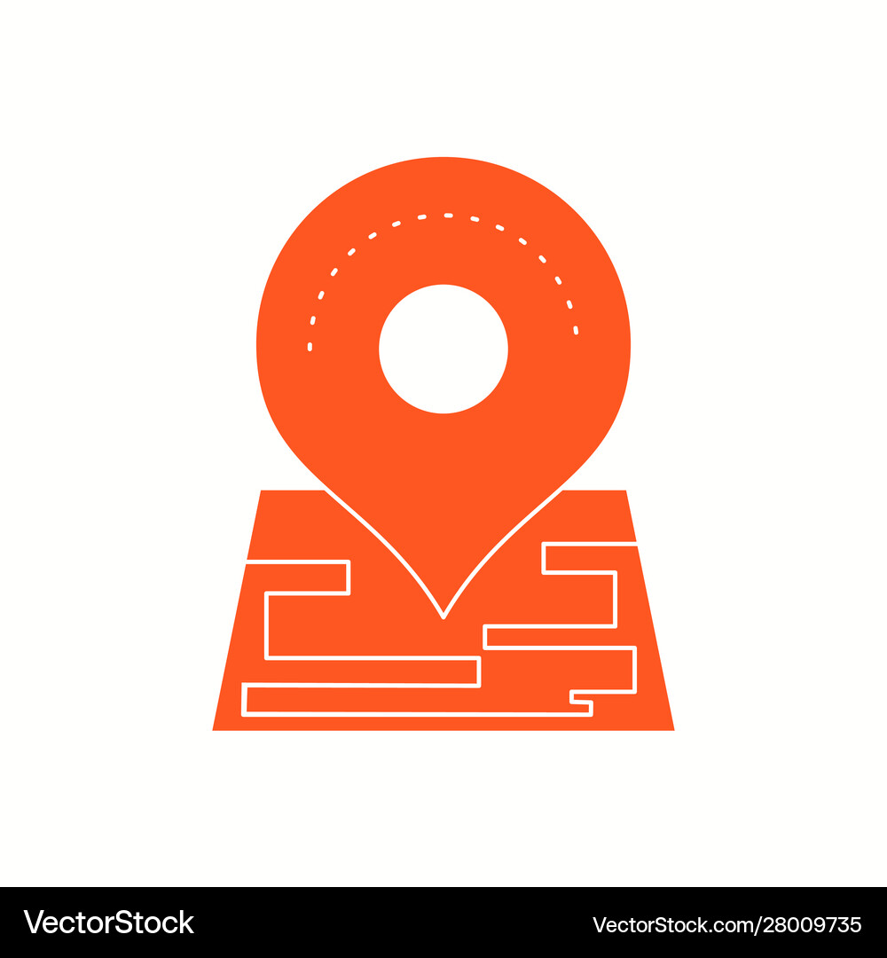 Beautiful mark place on map glyph icon Royalty Free Vector