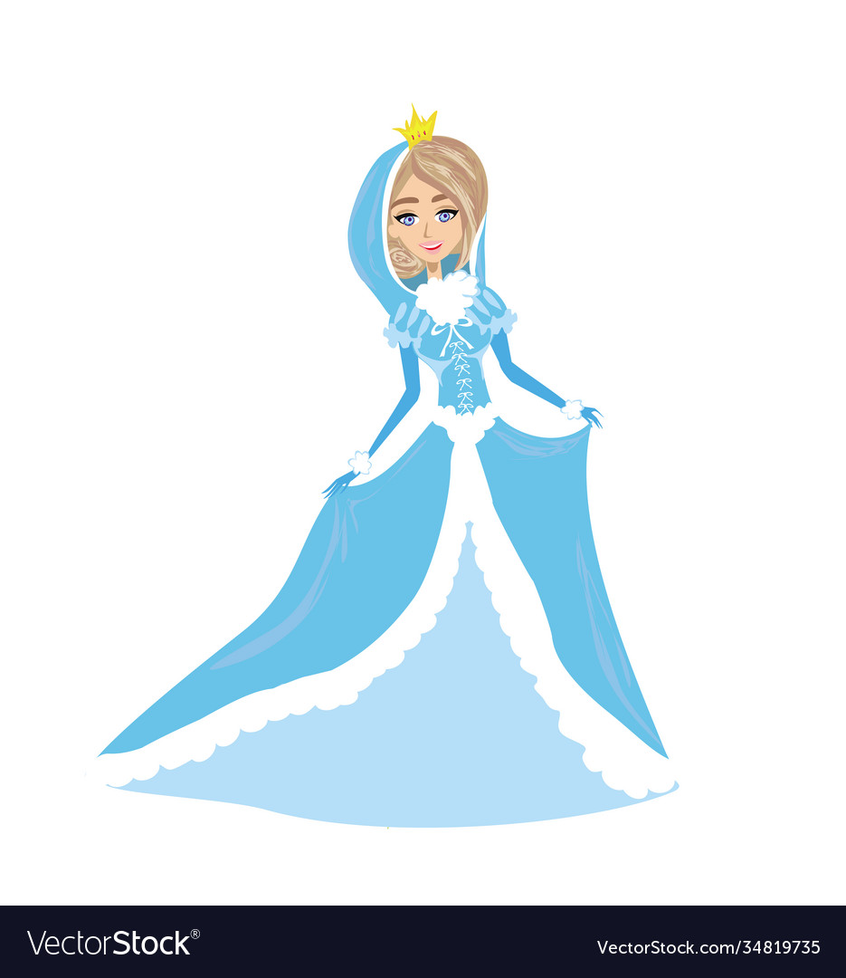Beautiful winter princess - character isolated Vector Image