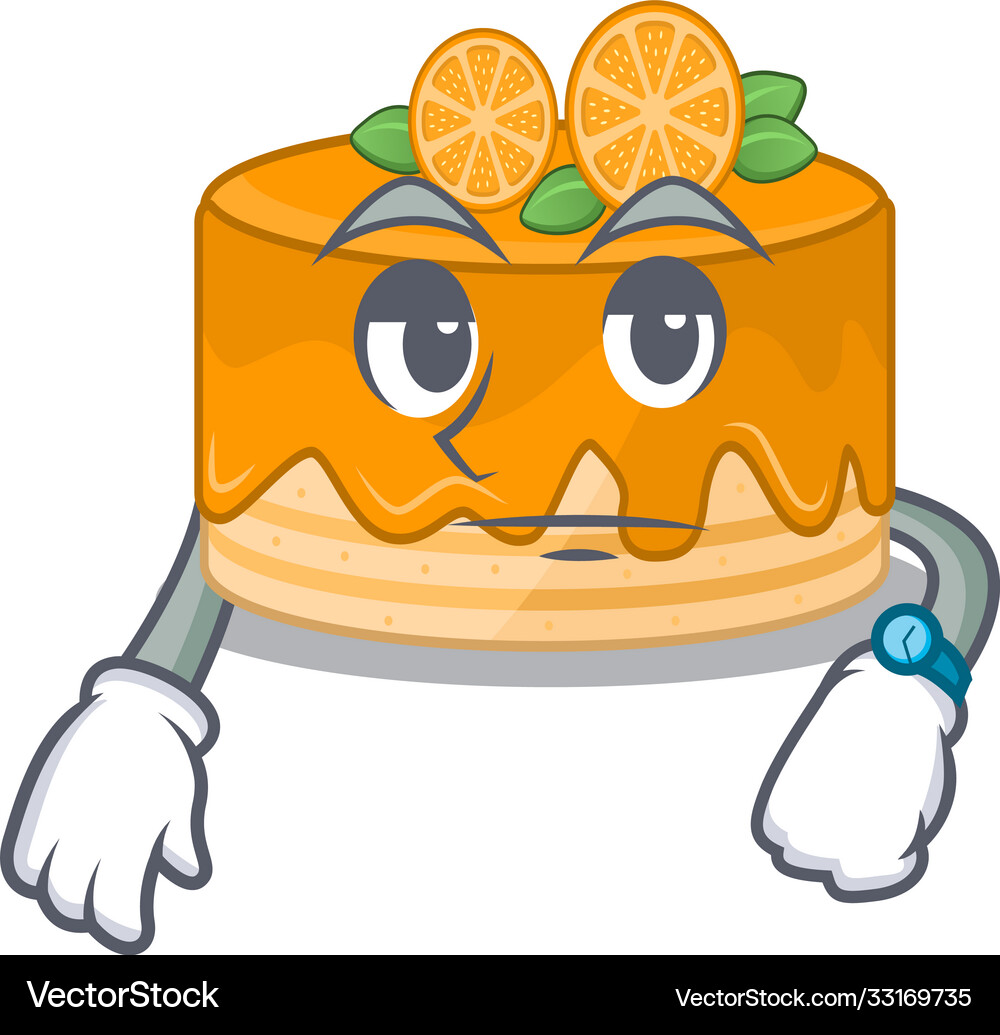 Cartoon character design orange cake Royalty Free Vector