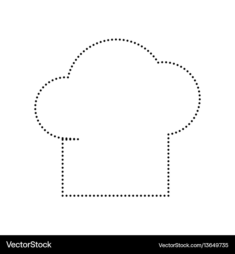 Chef cap sign black dotted icon on white Vector Image