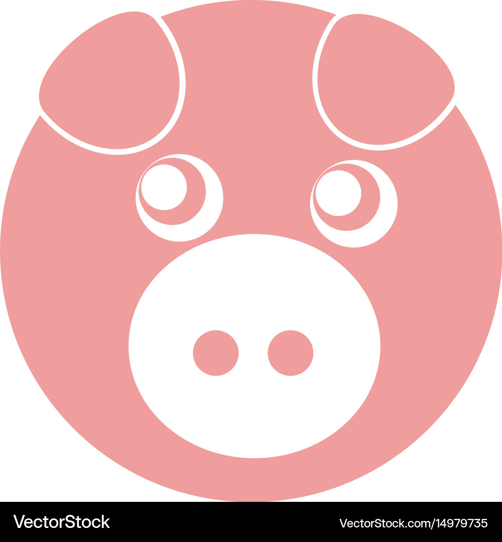 Cute piggy character icon Royalty Free Vector Image