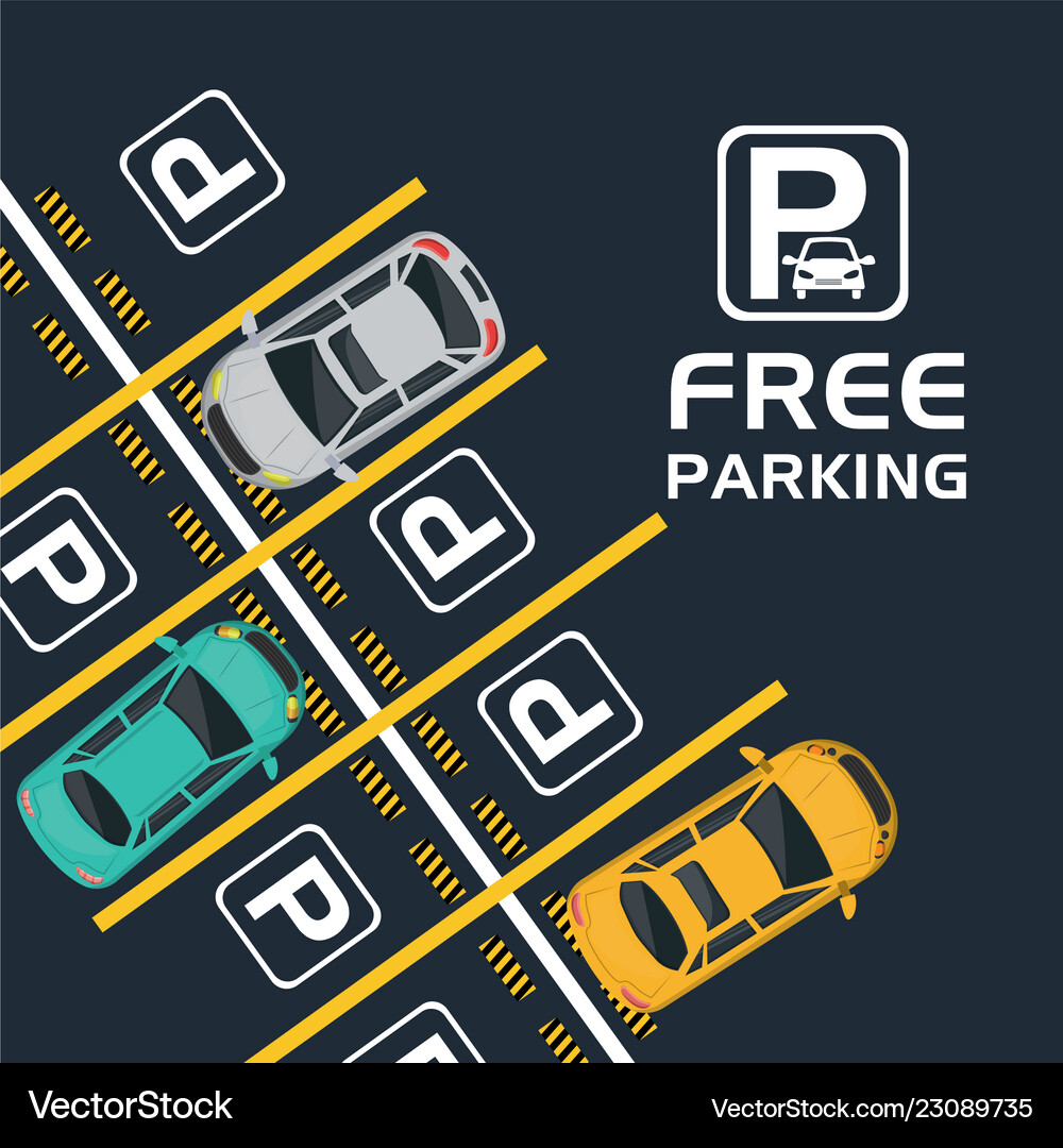 Free parking air view scene Royalty Free Vector Image