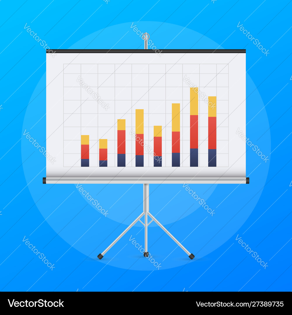 Infographic board screen with diagrams isolated Vector Image