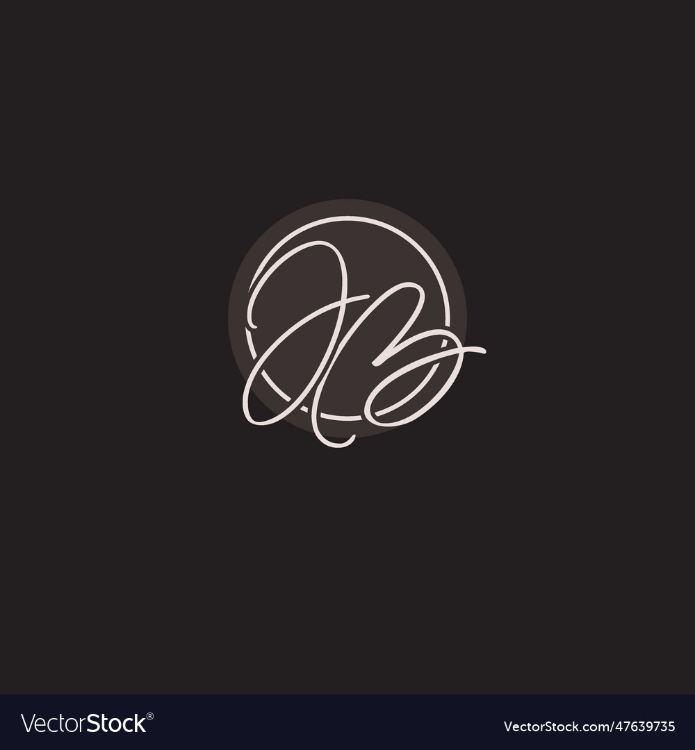 Initials jb logo monogram with simple circle line Vector Image
