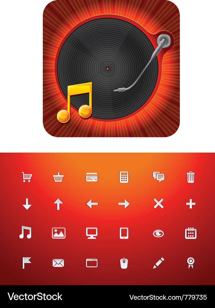 Music store icon set Royalty Free Vector Image