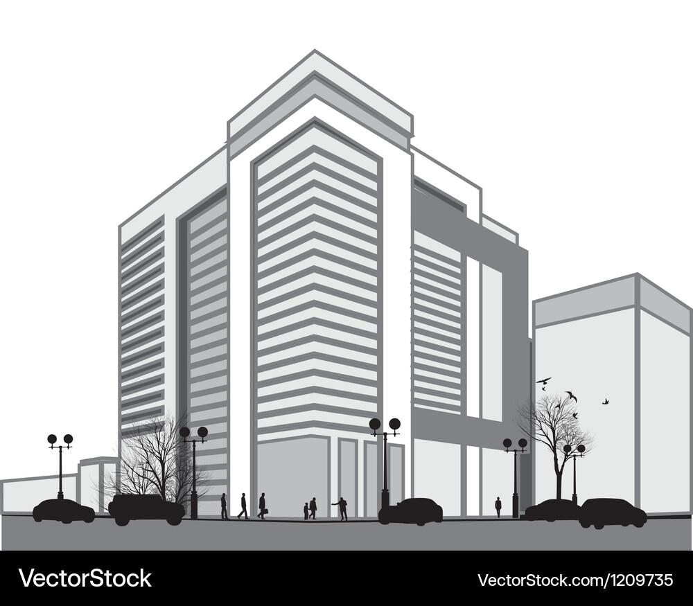 People walking in the town Royalty Free Vector Image
