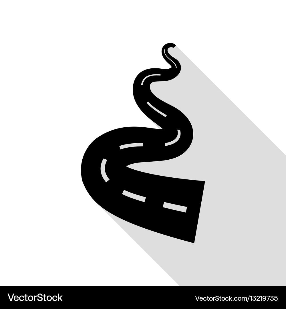 Road simple sign black icon with flat style Vector Image