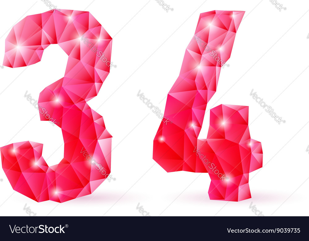 Ruby polygonal font Royalty Free Vector Image - VectorStock