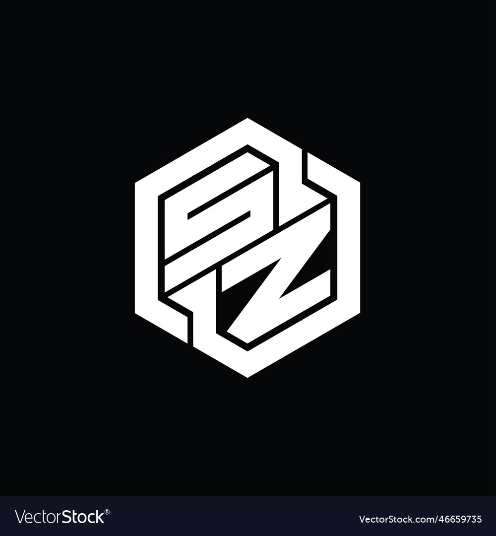 Sz logo monogram gaming hexagon geometric shape Vector Image Sz logo monogram gaming hexagon geometric shape Vector Image