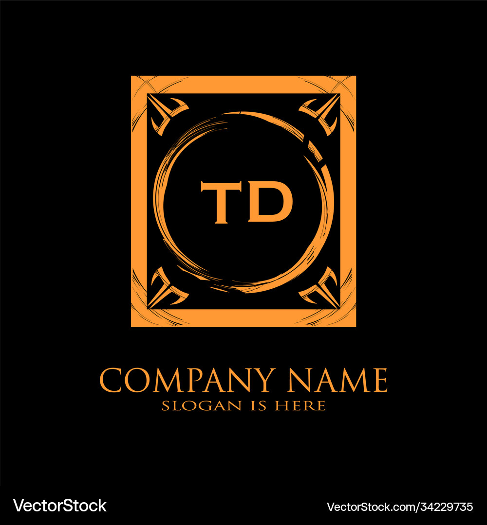 Td letter initial with royal luxury logo template Vector Image
