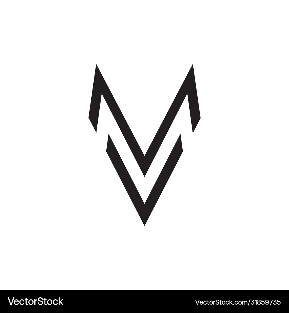 V m m letter logo design Royalty Free Vector Image