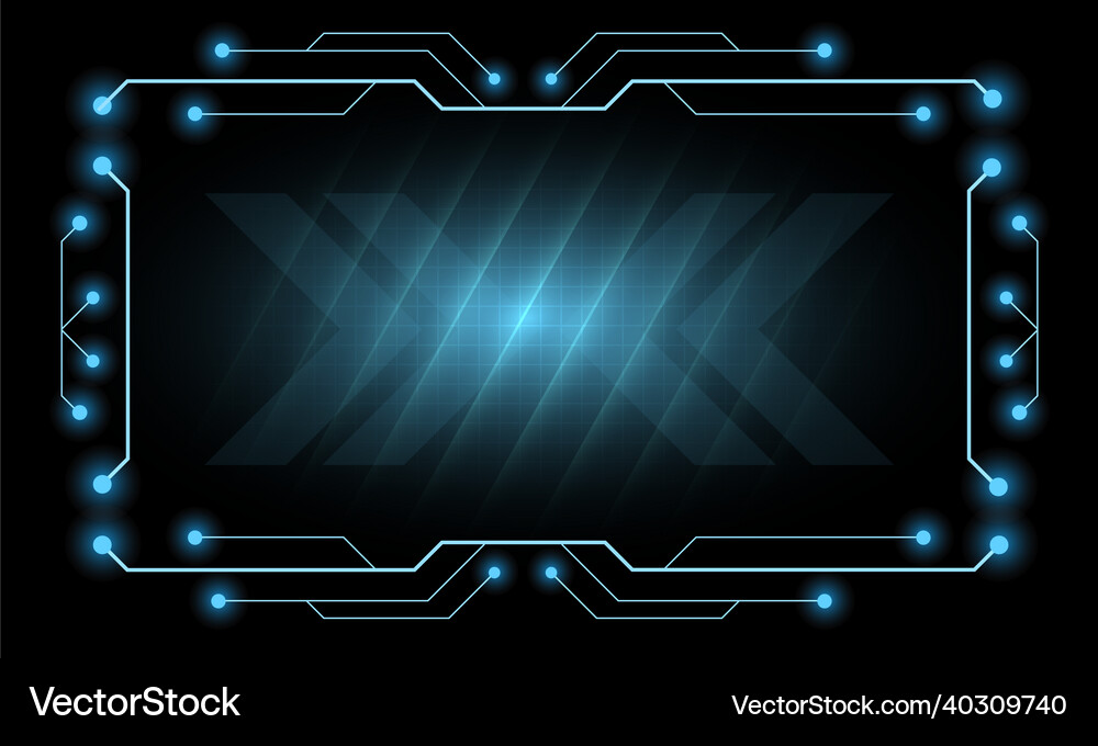 Abstract blue screen hi-tech hologram frame arrow Vector Image
