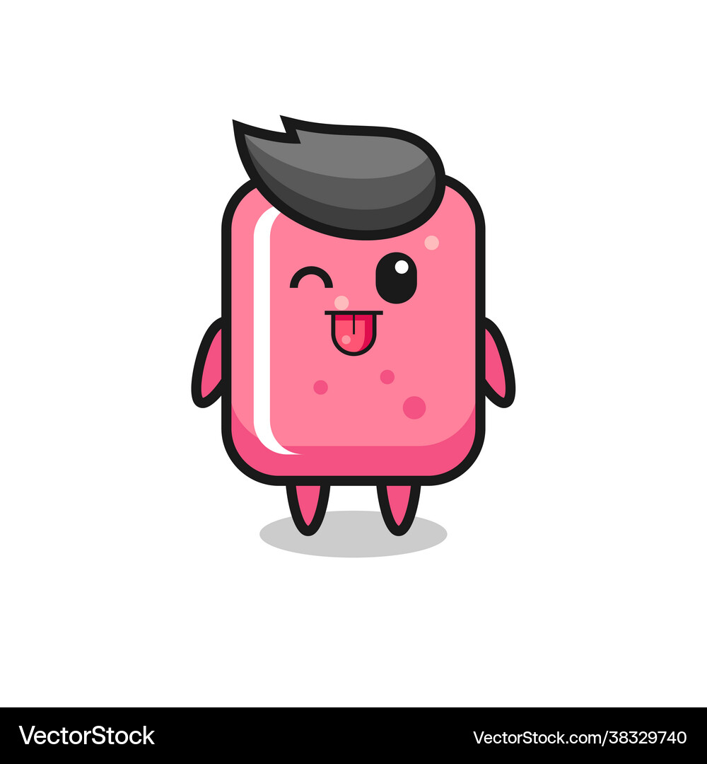 Cute bubble gum character in sweet expression Vector Image