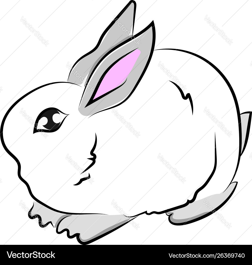 Cute little bunny on white background Royalty Free Vector