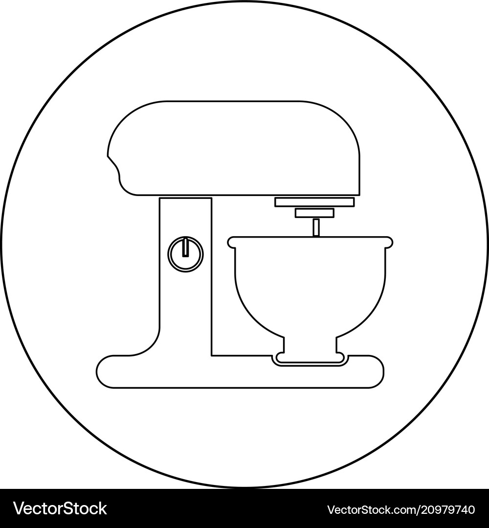 Food processor icon black color in circle Vector Image