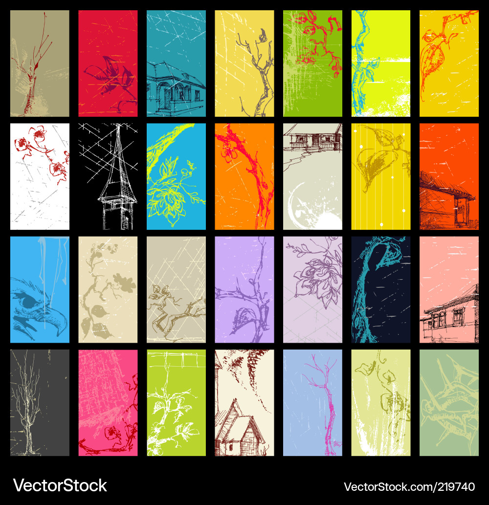 Grunge business cards Royalty Free Vector Image