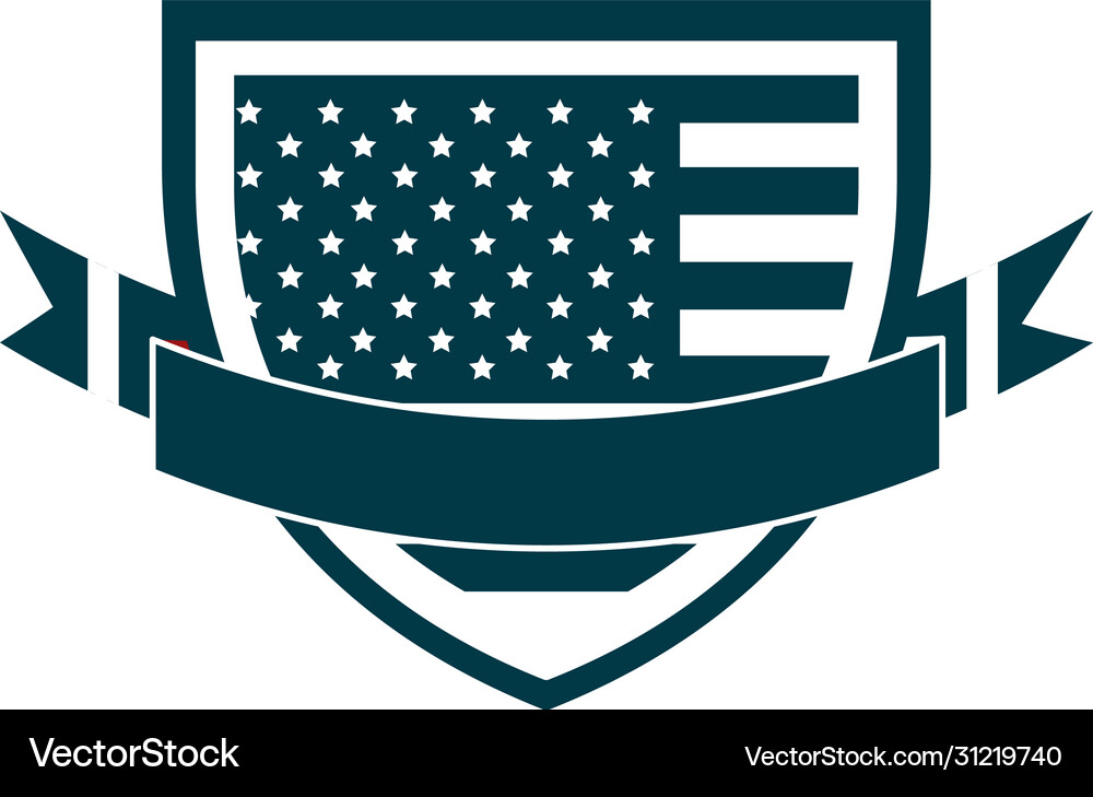 Happy independence day american flag shield Vector Image