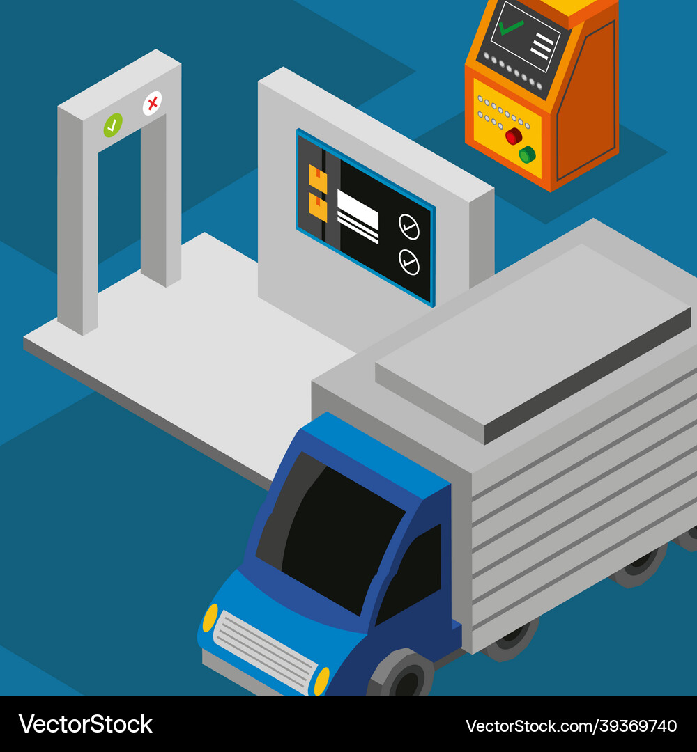 Industrial control and truck Royalty Free Vector Image