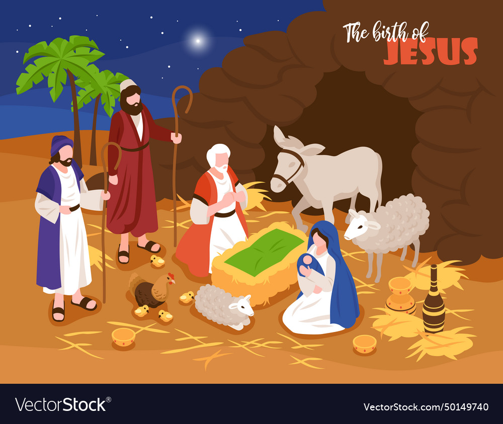 Jesus birth banner background Royalty Free Vector Image