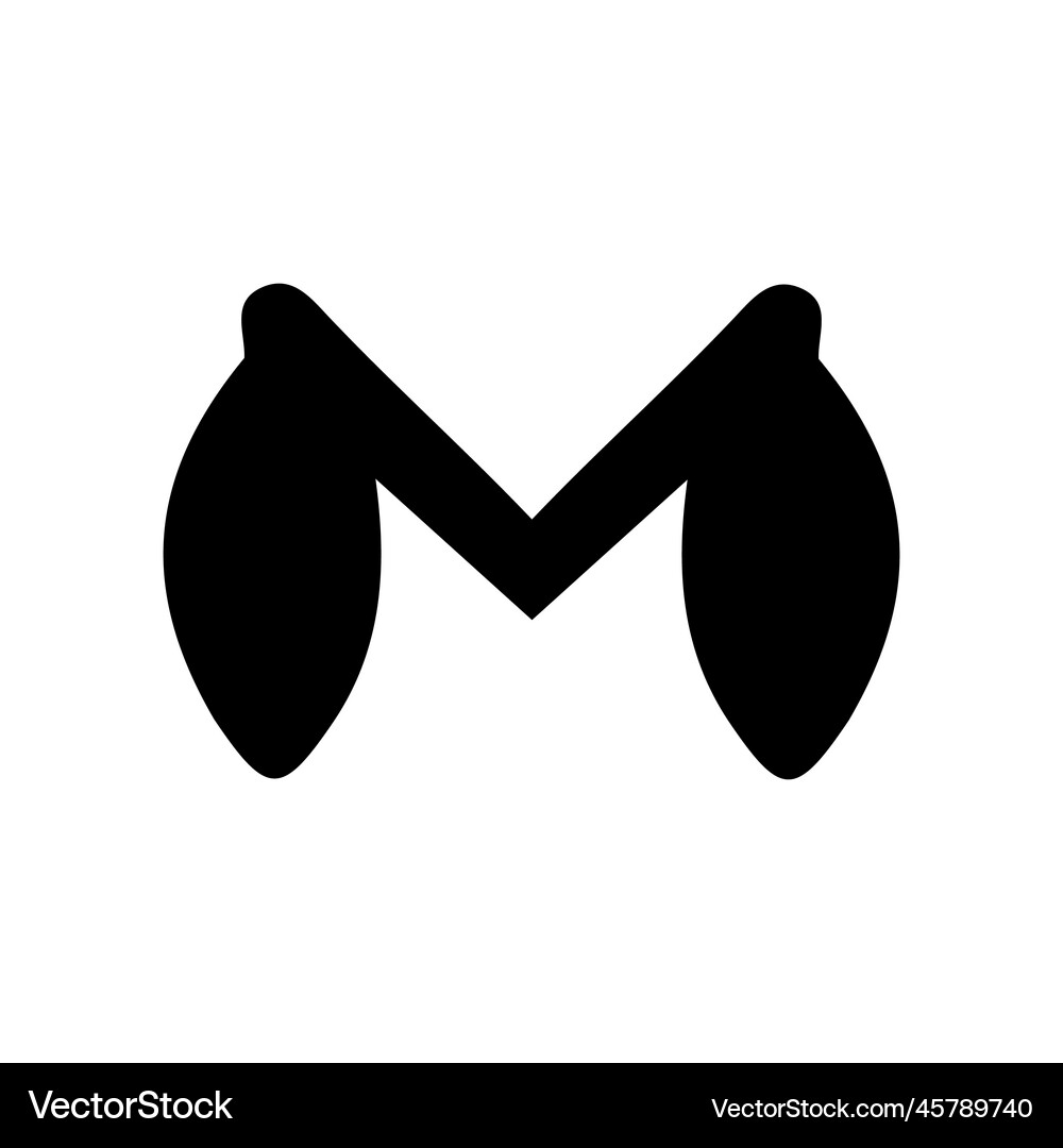 M icon simple style poster background symbol Vector Image