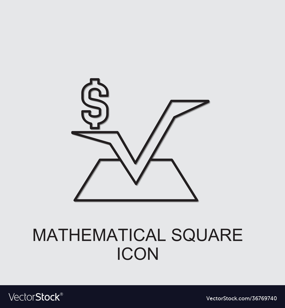 Mathematical square icon Royalty Free Vector Image