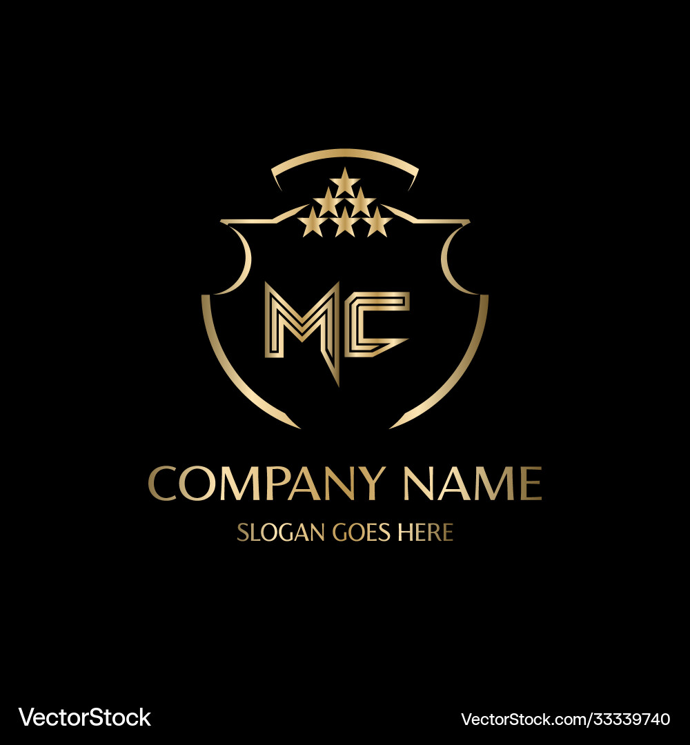 Mc letter initial with royal luxury logo template Vector Image