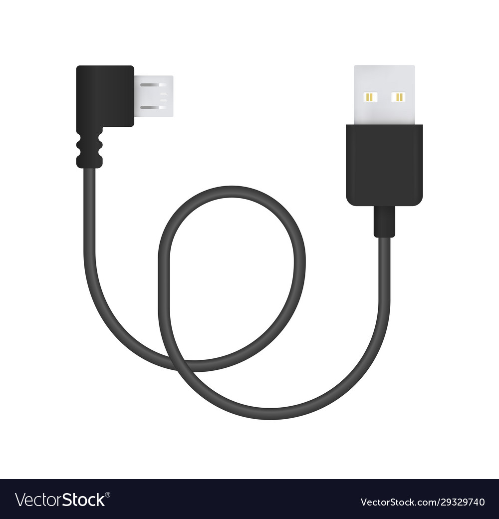 Micro-usb cable Royalty Free Vector Image - VectorStock