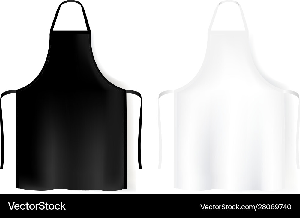 Mockup white and black aprons isolated Royalty Free Vector