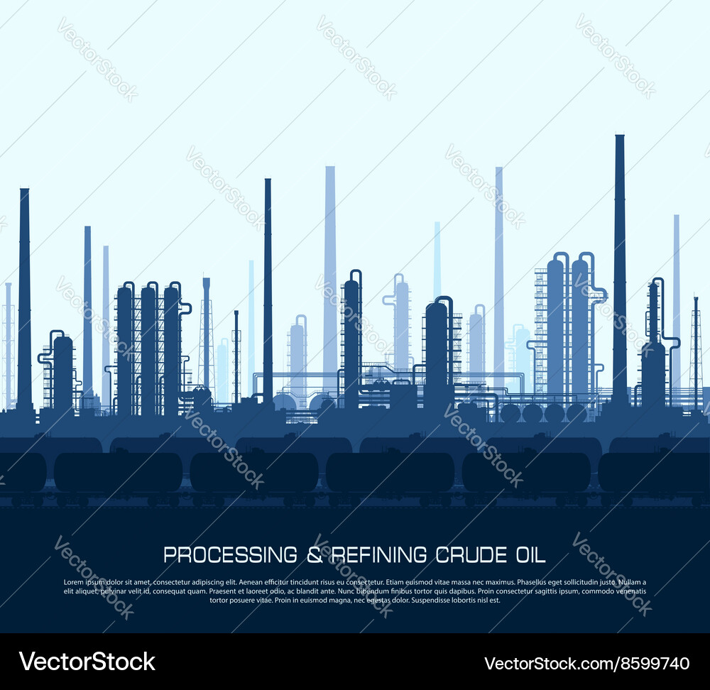 Oil and gas refinery Royalty Free Vector Image