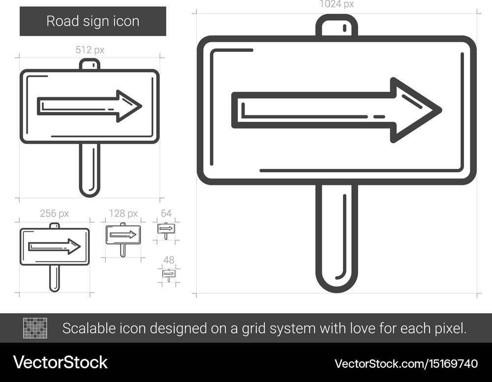 Road sign line icon Royalty Free Vector Image - VectorStock