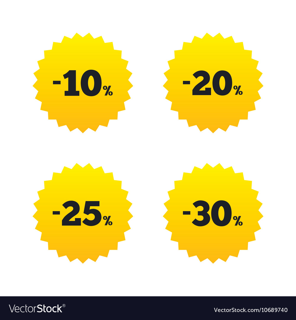 Sale discount icons special offer price signs Vector Image