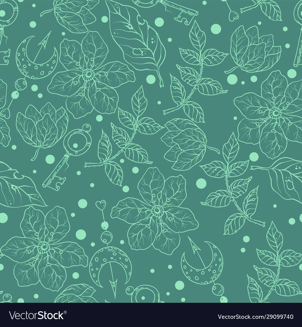 Seamless pattern with witchcraft elements Vector Image