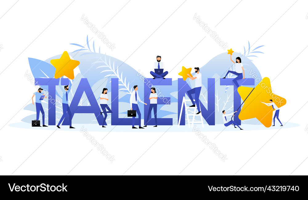 Talent sign with flat people flat style Royalty Free Vector