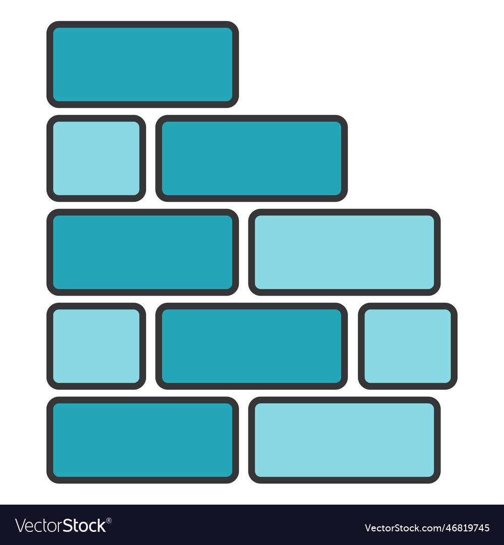 Brick wall square rectangle flat Royalty Free Vector Image