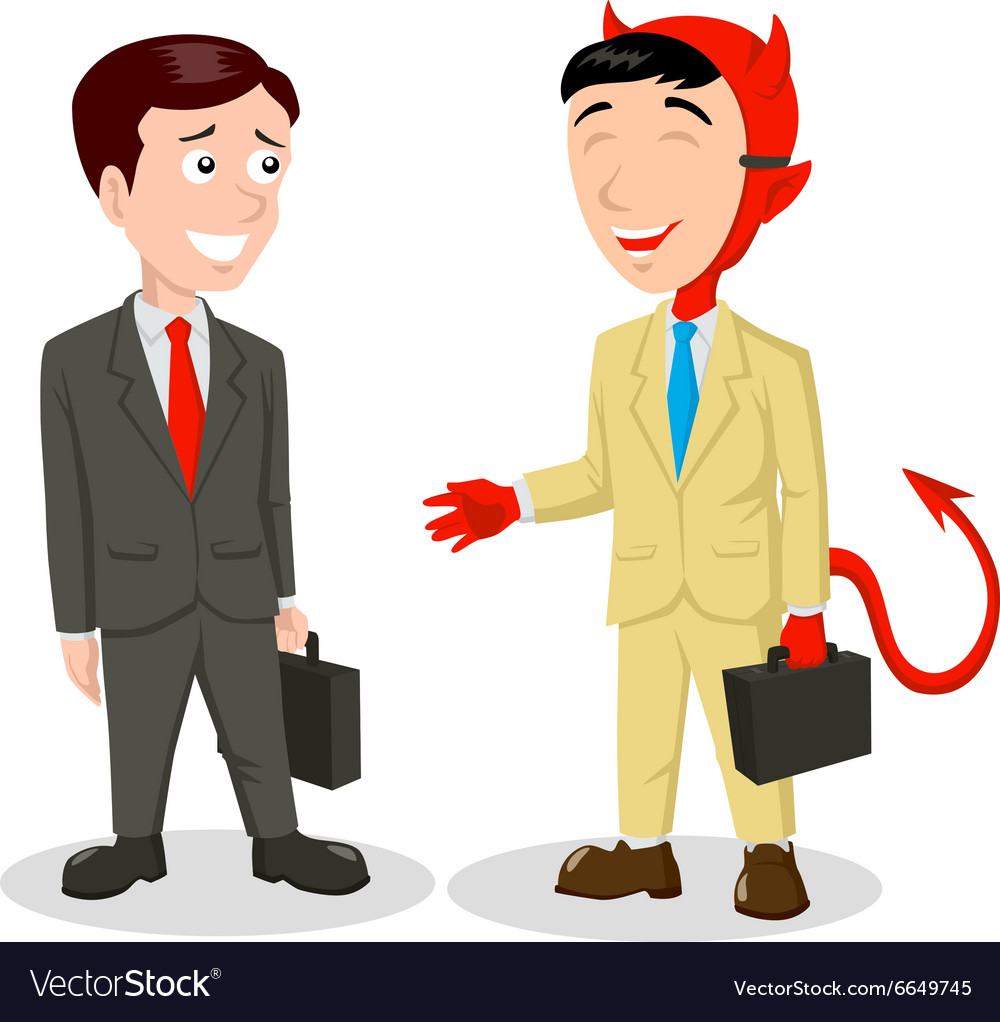 Dealing With The Devil Royalty Free Vector Image