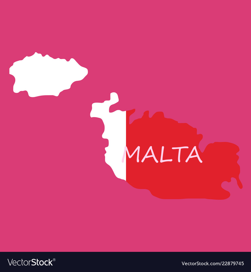 Flag map malta Royalty Free Vector Image - VectorStock
