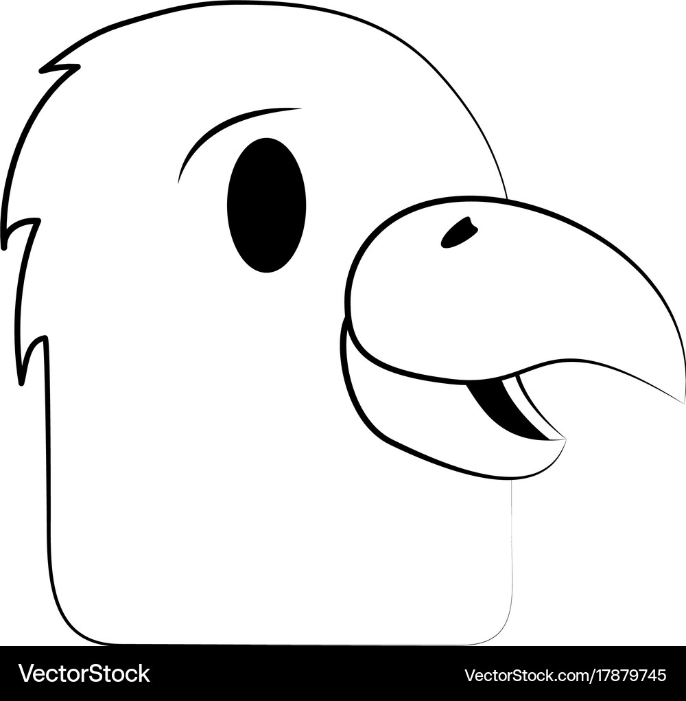 Happy bird face cartoon icon image Royalty Free Vector Image