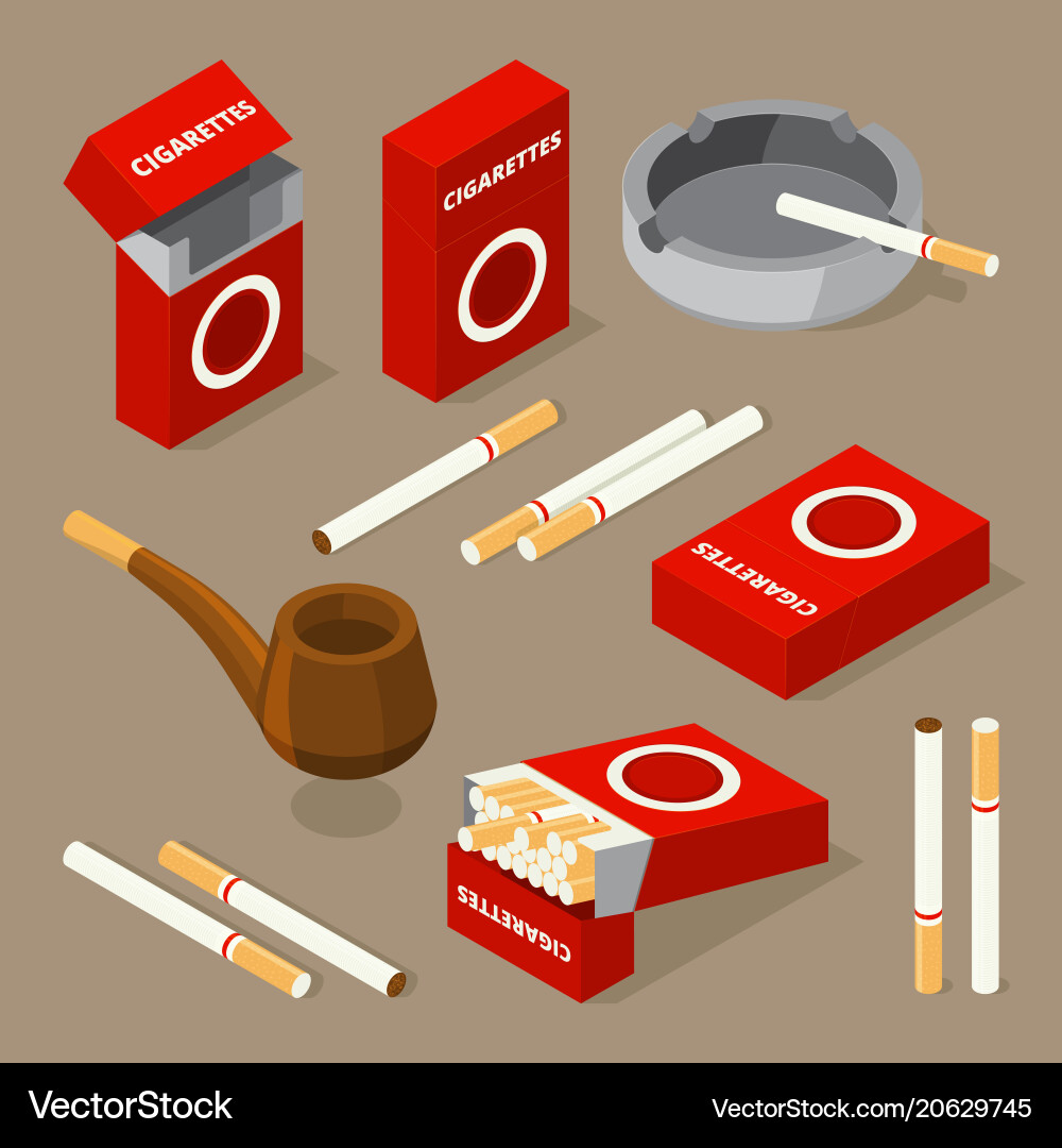 Isometric of cigarettes Royalty Free Vector Image
