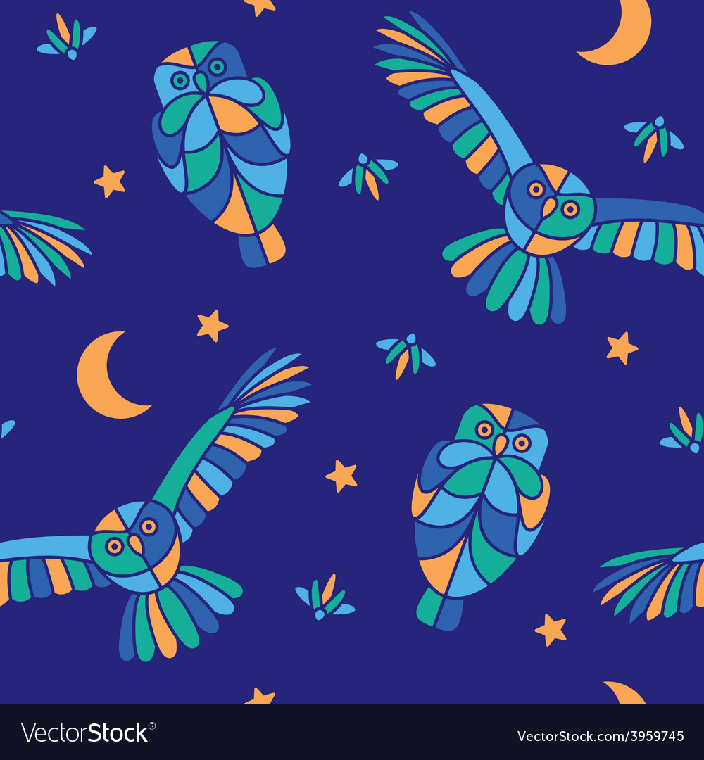 Magic midnight - seamless pattern Royalty Free Vector Image