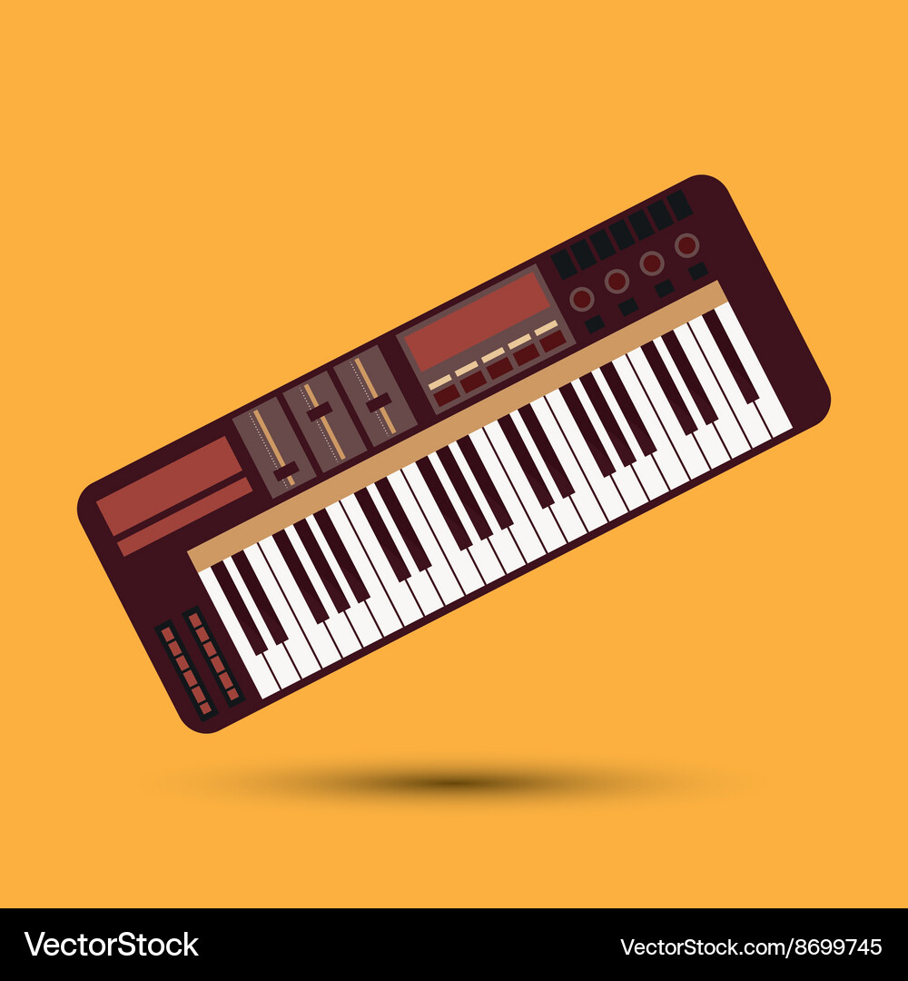 Music icon retro concept flat Royalty Free Vector Image