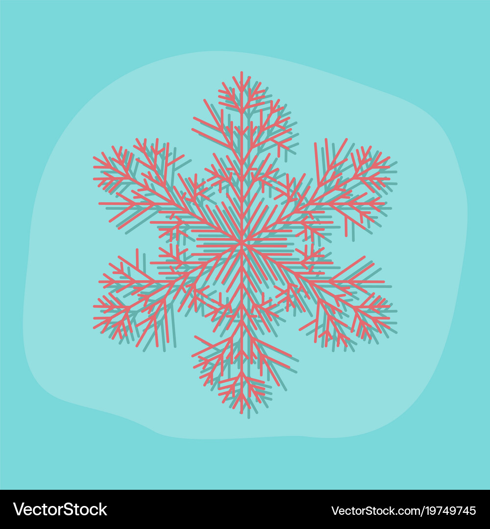Paper sticker on stylish background snowflake Vector Image