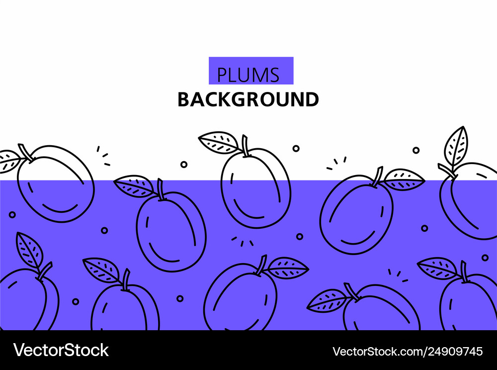 Plums background Royalty Free Vector Image - VectorStock