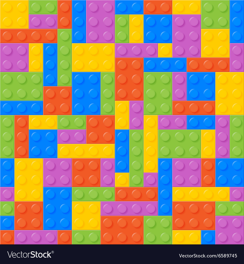 Seamless Pattern Plastic Constructor Bricks Vector Image